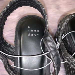 a new day | Shoes | A New Day Nwot Black Espadrille Wedge Sandals ...